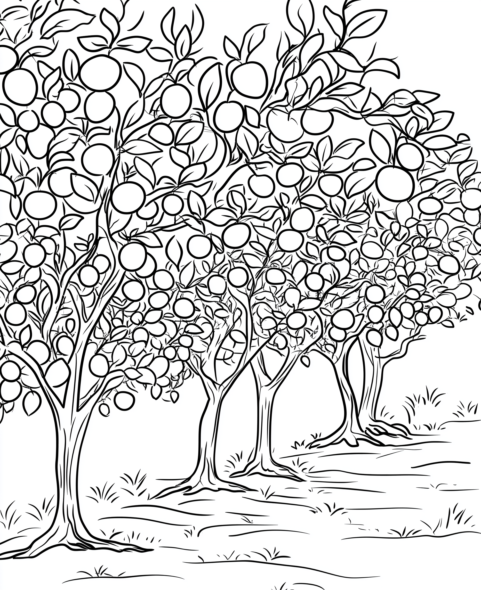 orange tree coloring pages