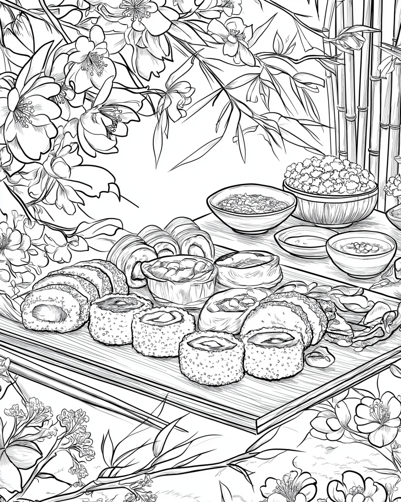 Japanese Sushi Coloring Page - Snipstock - Free cutout images in PNG ...