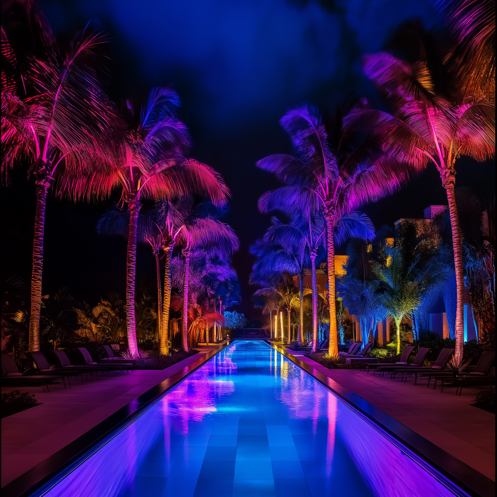 Colorful Night Pool - Snipstock - Free cutout images in PNG and PSD formats