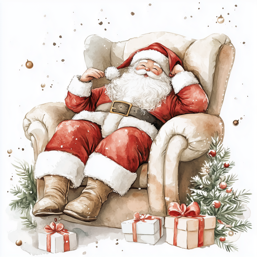 Nostalgic Santa Claus in Cozy Armchair - Snipstock - Free cutout images ...
