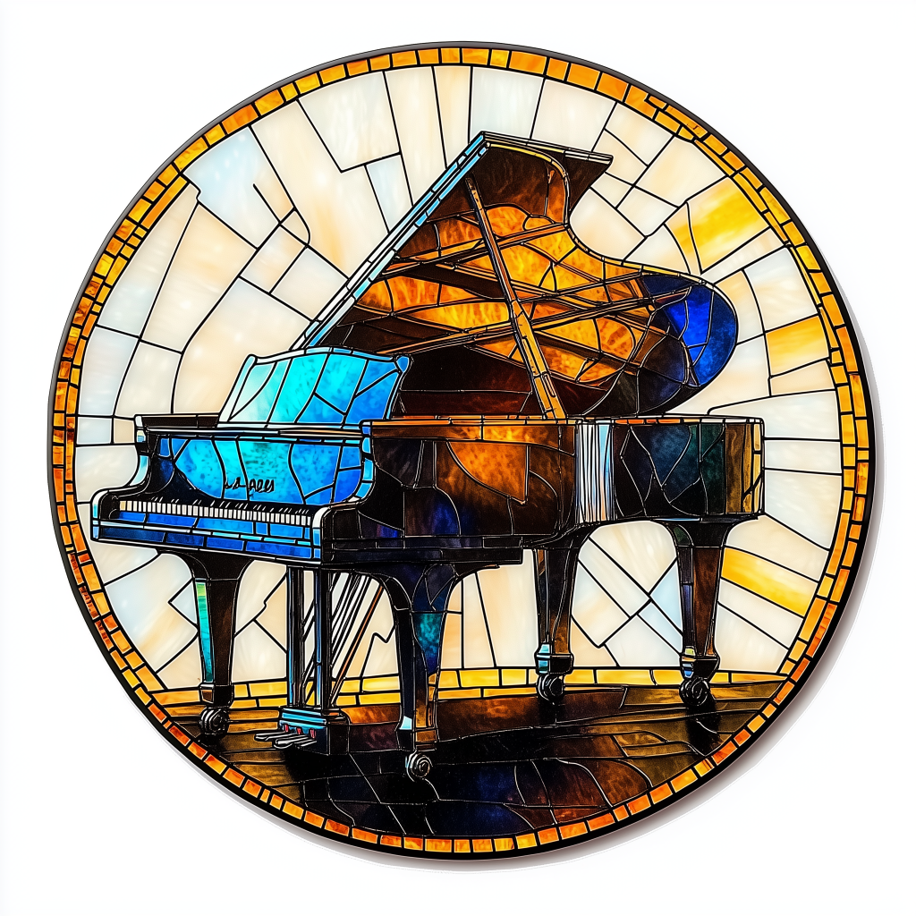 Stained Glass Grand Piano Ornament - Snipstock - Free cutout images in ...
