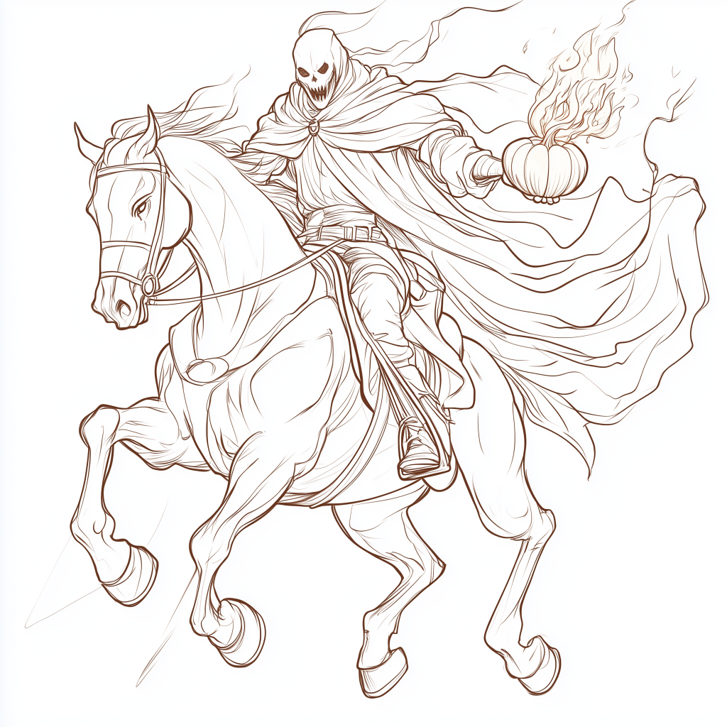 Headless Horseman Coloring Outline - Snipstock - Free cutout images in ...
