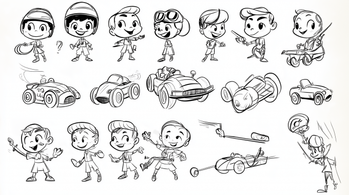 Vintage 1950s Animation Character Sheet - Snipstock - Free cutout ...