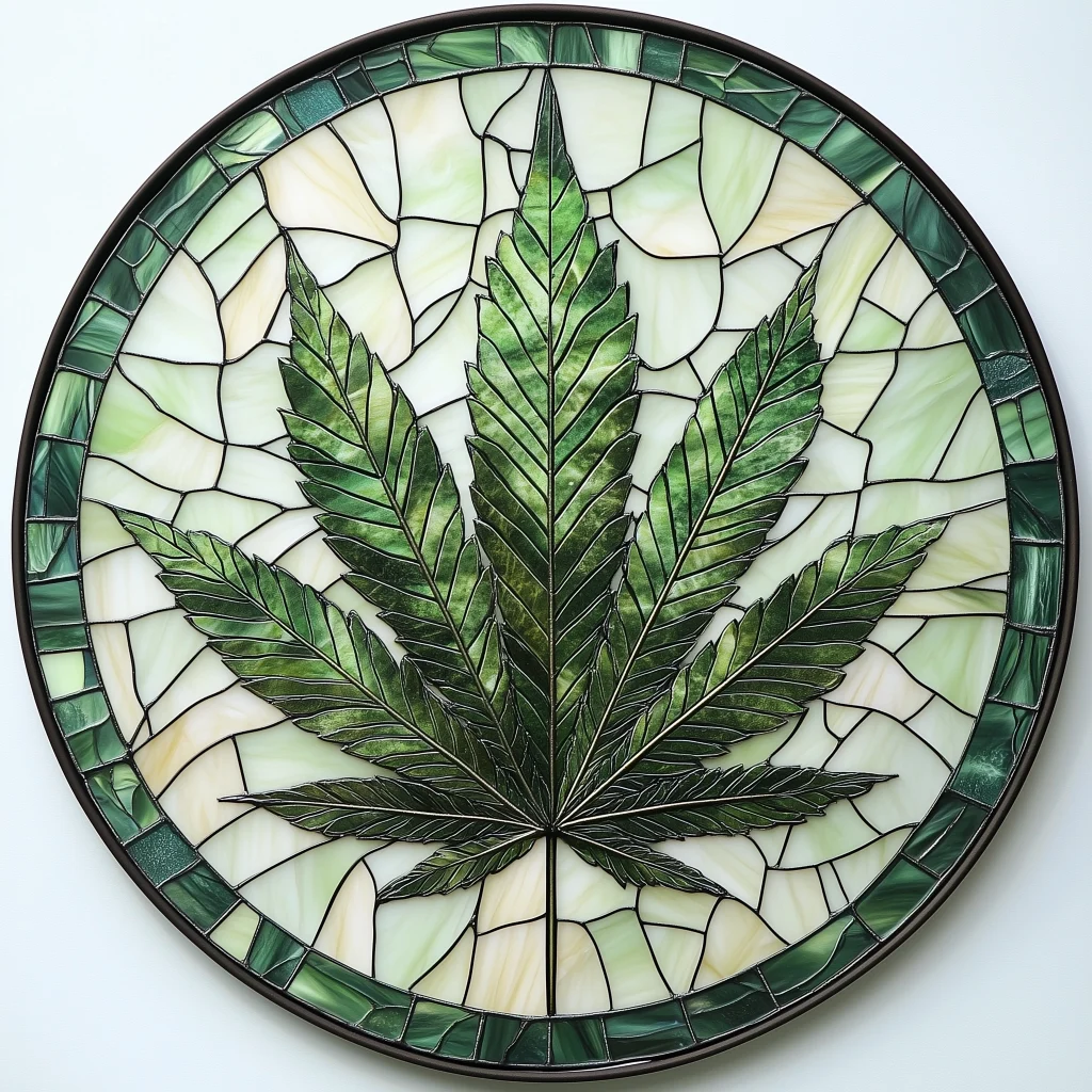 Realistic Cannabis Leaf Stained Glass - Snipstock - Free cutout images ...