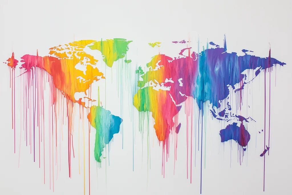 Colorful World Map Paint Drip - Snipstock - Free cutout images in PNG ...