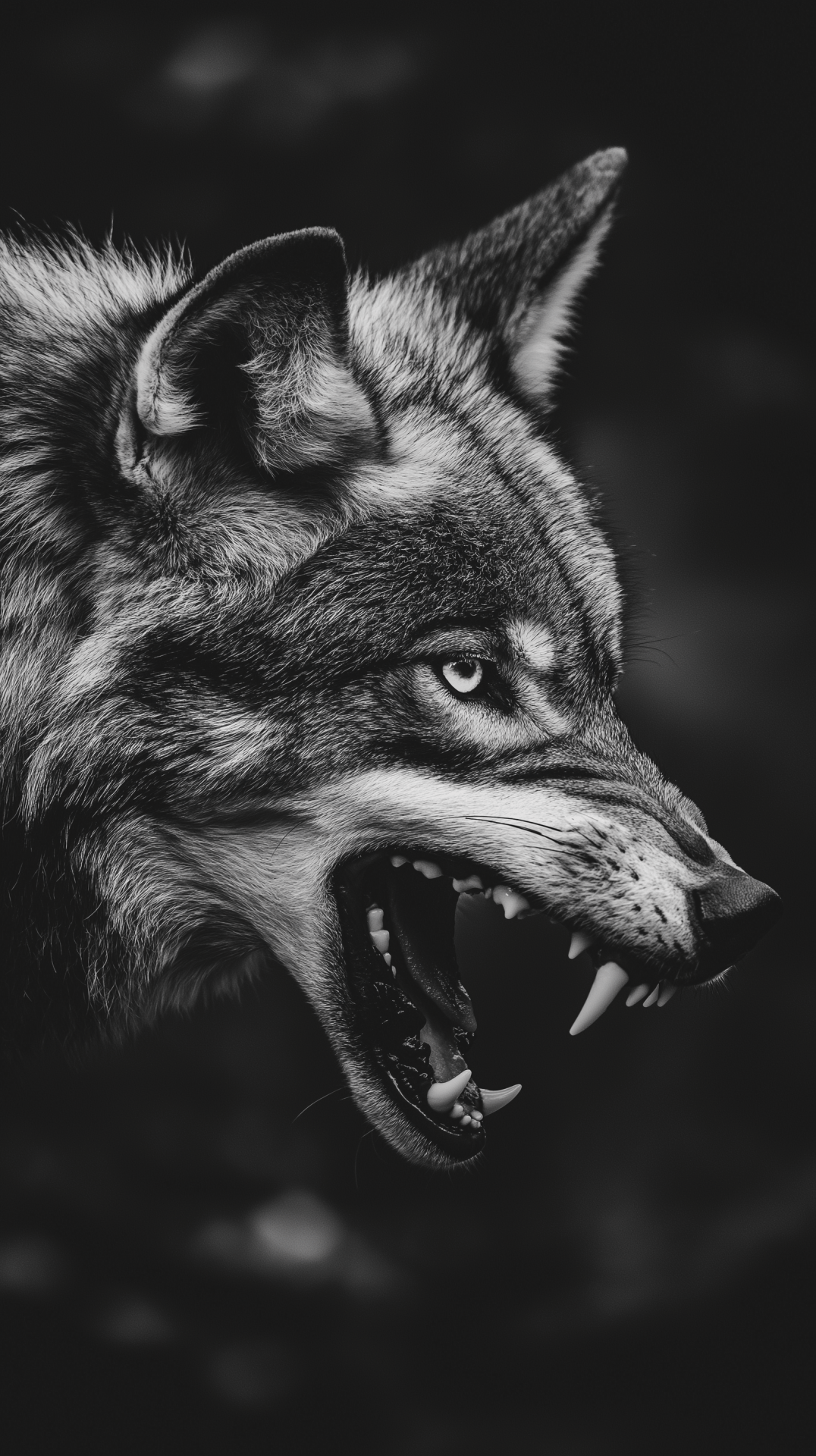 wolf snarling