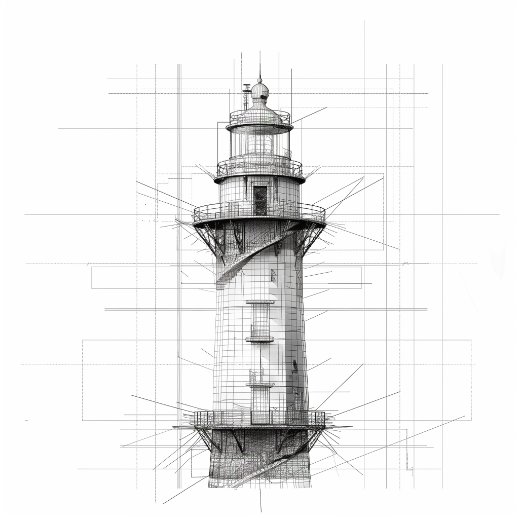 Modern Lighthouse Blueprint - Snipstock - Free cutout images in PNG and ...