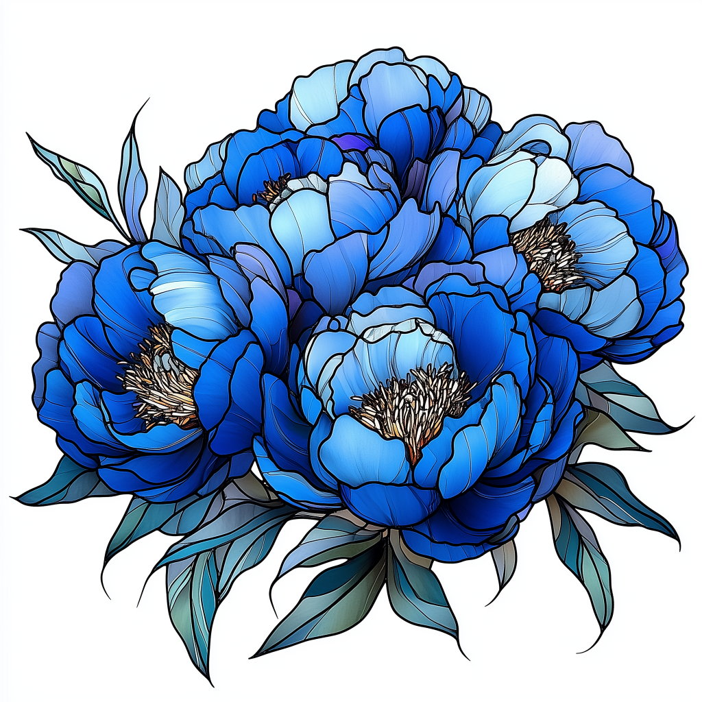 Stained Glass Peony Bouquet - Snipstock - Free cutout images in PNG and ...