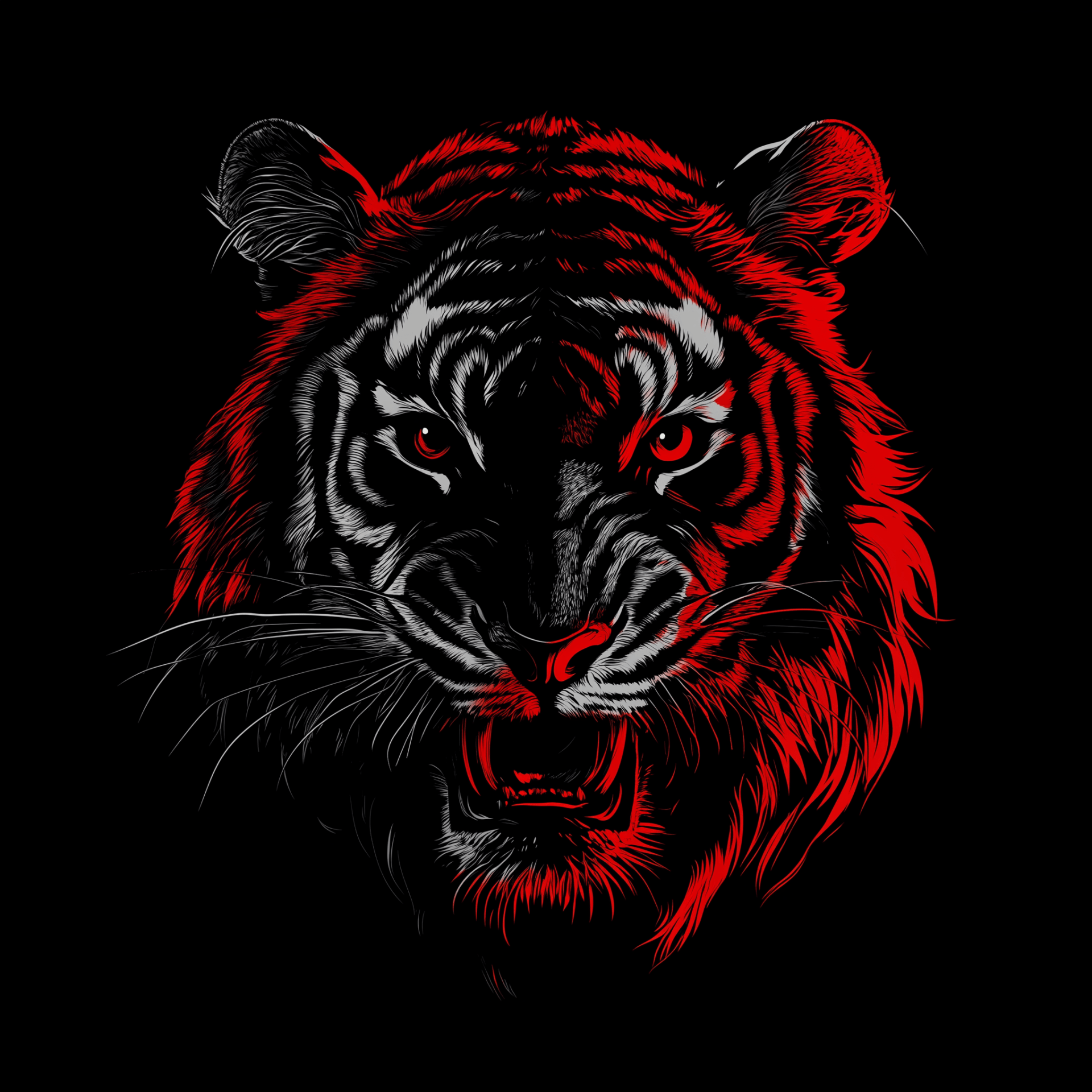 tiger logo black background