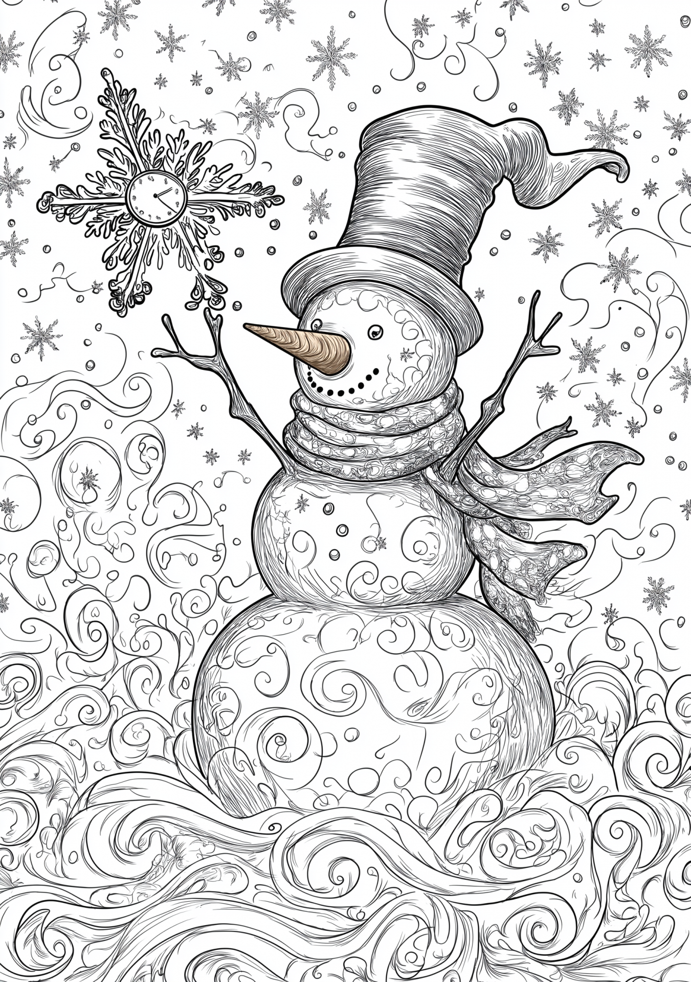 free snowman coloring pages for adults
