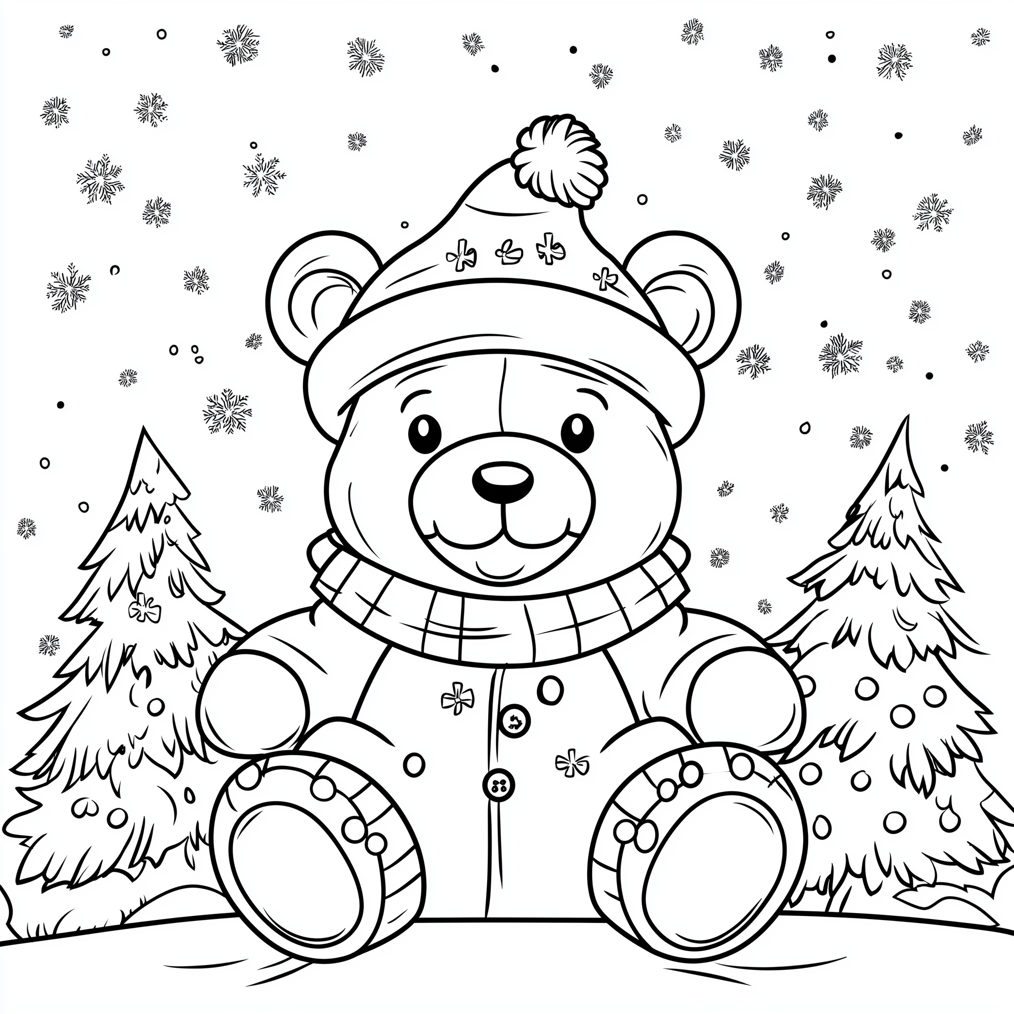 Christmas Bear Coloring Page - Snipstock - Free cutout images in PNG ...